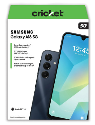 Samsung Galaxy A16 5G, 128GB, 4GB RAM, 50MP (Cricket Prepaid) Blue ...