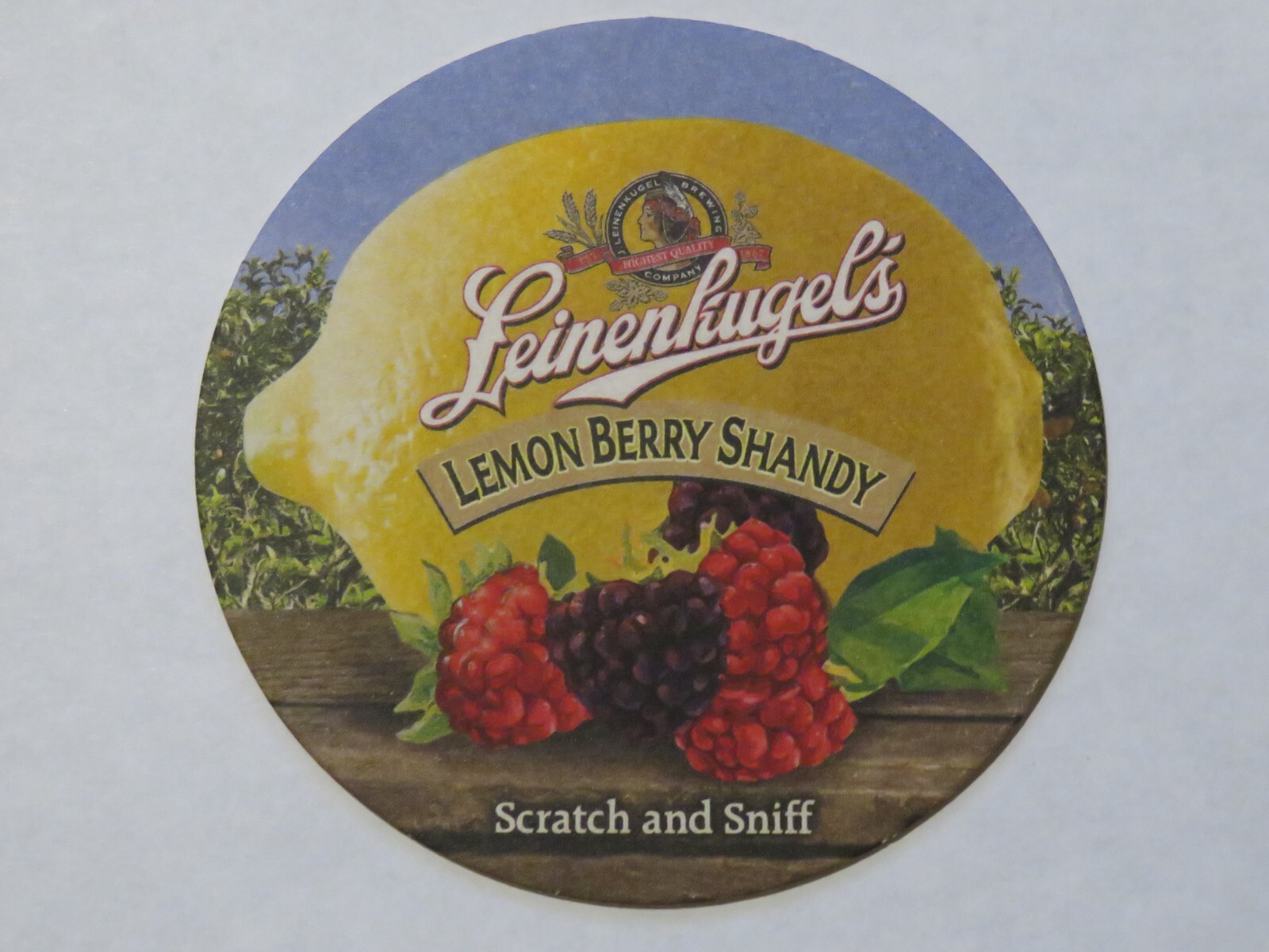 Beer Coaster ~ LEINENKUGEL'S Lemon Berry Shandy ~ Scratch and Sniff ...