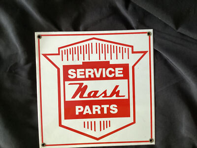 Vtg 1950’s Nash Service And Repair Sign Heavy Duty Metal 9” X 9” | eBay