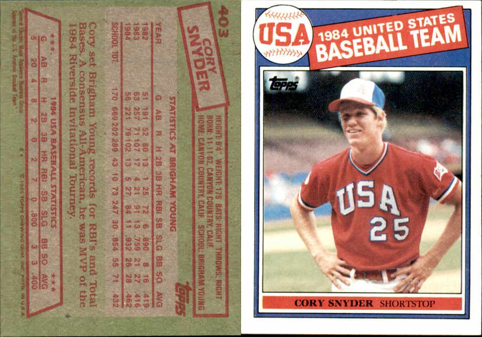 1985 Topps Baseball Cards Complete Your Set U-Pick #'s 401-600 NM/MINT ...