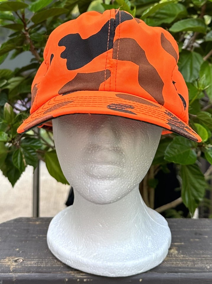 Vintage ThInsulate Orange Camo Hunting Fishing Cap Ear Flap Adult ...