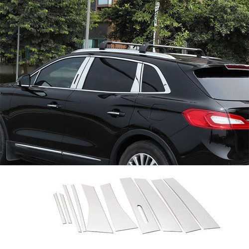 For Lincoln MKX 2016-18 Silver Titanium Car Window Bc Pillar Cover Trim ...