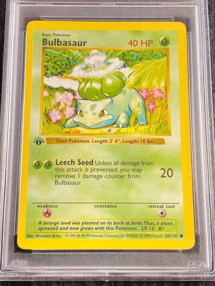 1999 POKEMON 1ST EDITION SHADOWLESS BULBASAUR #44 PSA 9 MINT. | eBay