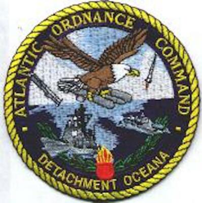 4" USN NAVY ATLANTIC ORDNANCE COMMAND NAS OCEANA MILITARY EMBROIDERED ...