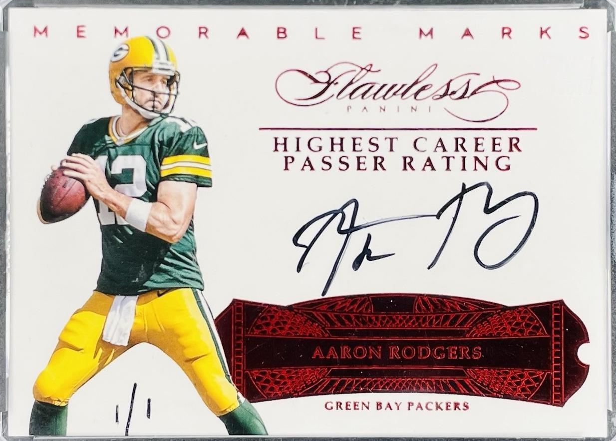 2016 Panini Flawless - Memorable Marks Aaron Rodgers #MMAR Platinum /1 ...