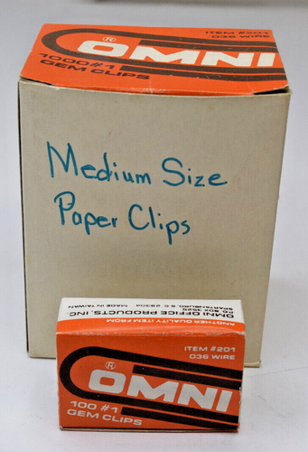 Omni Owl Paper Clips. Size #1 item 621. Box 100 Count Per Box READ | eBay