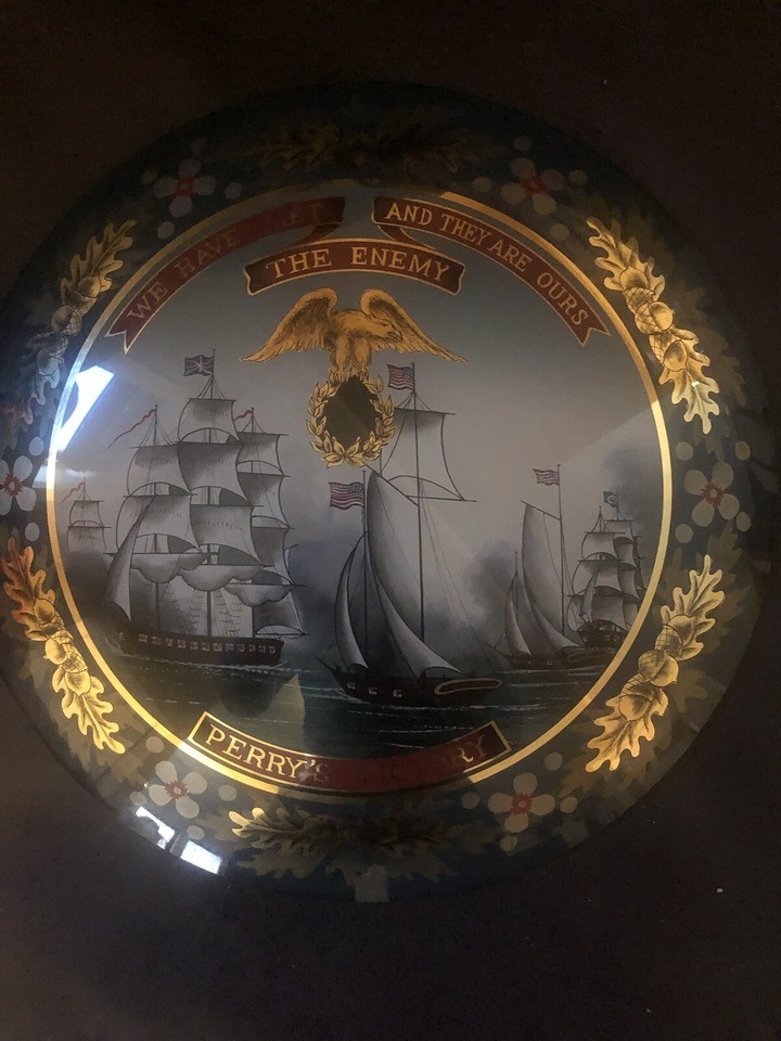 Girandole Clock Glass…”Perry’s Victory”…Signed By Moberg…NOS! | eBay