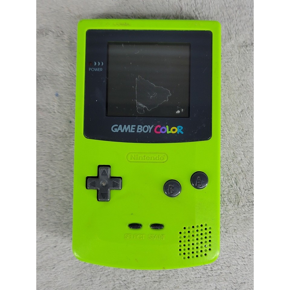 Nintendo Game Boy Color Kiwi Green Handheld Console CGB-001 Works Read ...