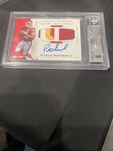 2017 National Treasures Patrick Mahomes Rookie Dual Patch Auto Prime ...