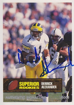 DERRICK ALEXANDER SIGNED SUPERIOR ROOKIES AUTHENTIC SIGNATURES TRADING ...