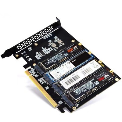 PCIE X16 to M.2 NVME Expansion Card 4 Full Speed Port Transfer VROC ...