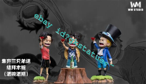 WM Studio One Piece Monkey D Luffy Resin Statue ACE Model Sabo Pre ...