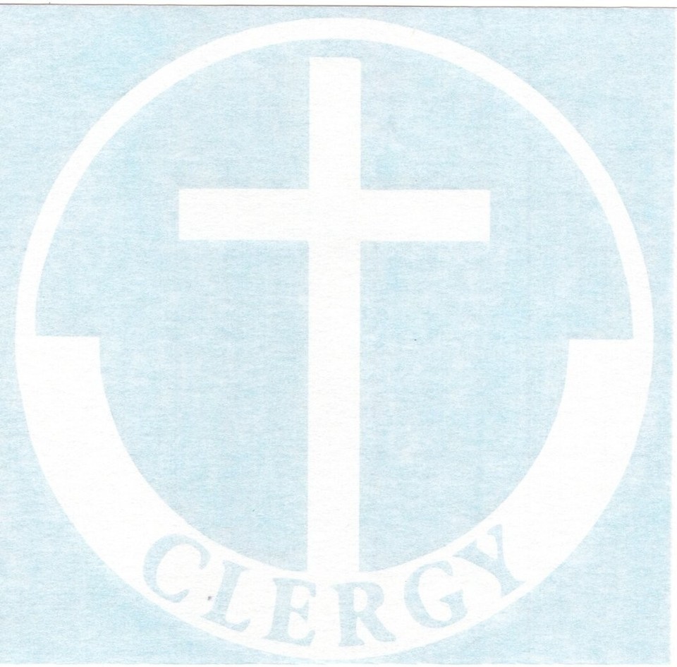 Clergy Christian Minister Car Truck Vinyl Decal Window Sticker | White ...