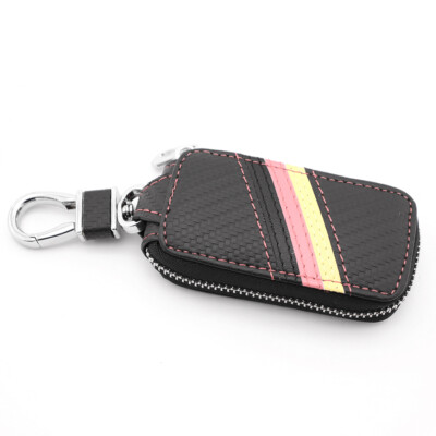 Universal High-grade Leather Remote Key Chain Holder Zipper Case Cover ...