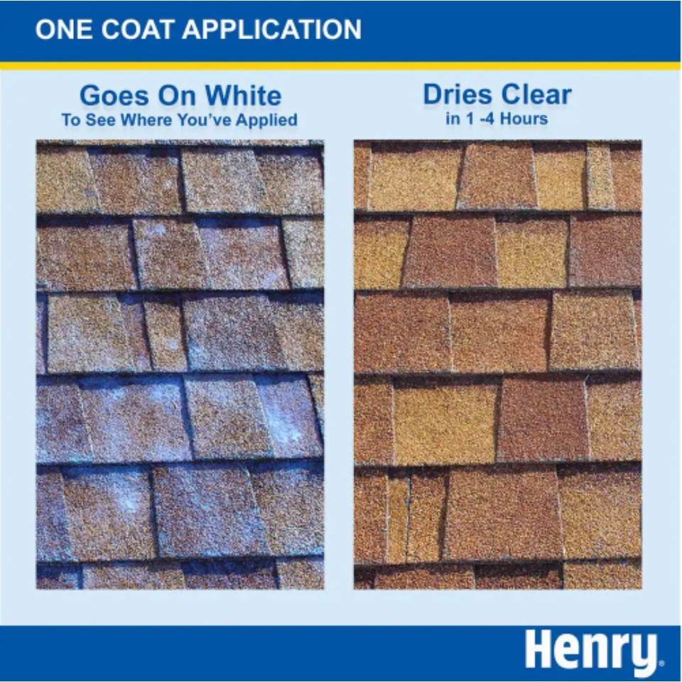 Henry 812 RoofSaver Clear Sealer Shingle Coating to Extend Shingle Life ...