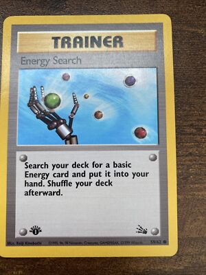 1st. Edition Trainer Energy Search common Fossil Set 59/62 | eBay