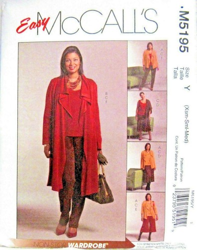 NEW MCCALL PATTERN 5195 NON STOP WARDROBE JACKET TOP SKIRT GAUCHO PANT ...