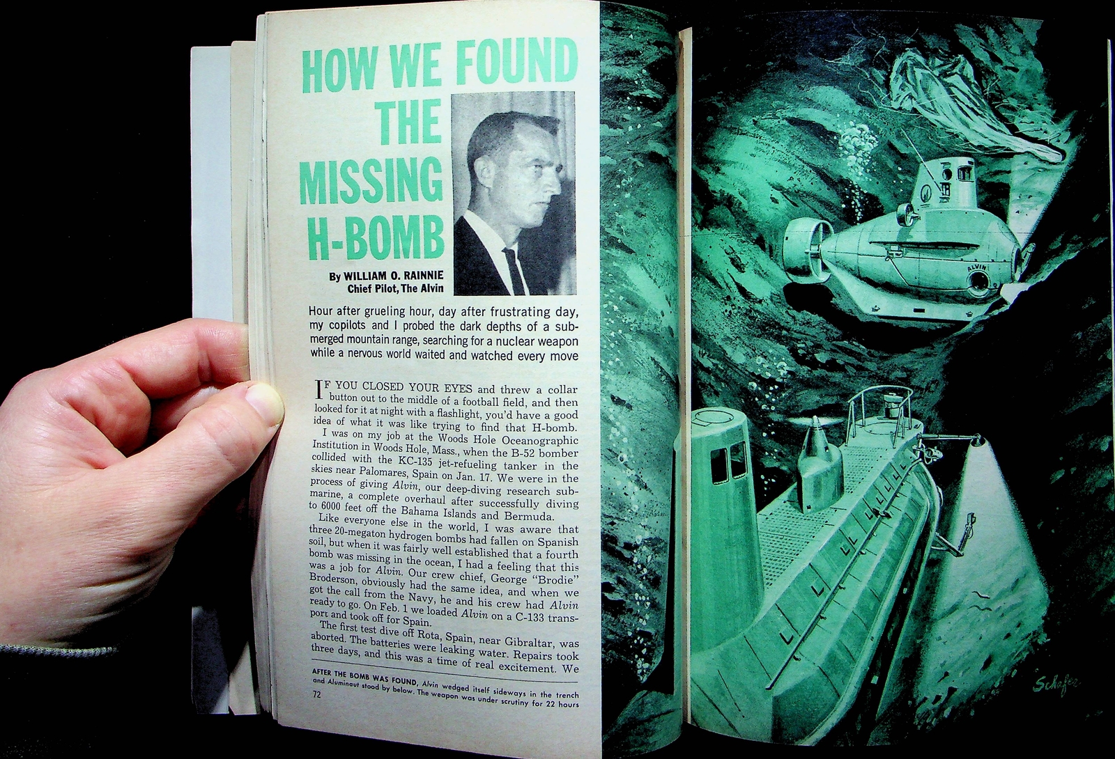 Popular Mechanics Magazine August 1966 Finding Missing H Bomb Hydrogen ...