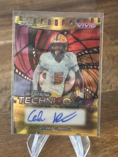 CALVIN RUSSELL 2025 LEAF VIVID GLORIOUS TECHNICOLOR GOLD LAVA AUTOGRAPH ...