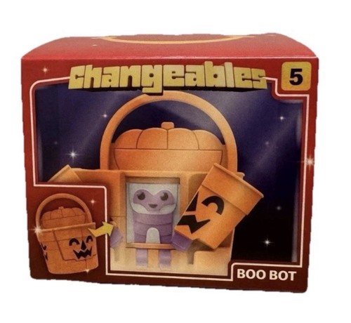 McDonald's Changeables Boo Bot #5 Halloween Pumpkin Bucket Figure w ...