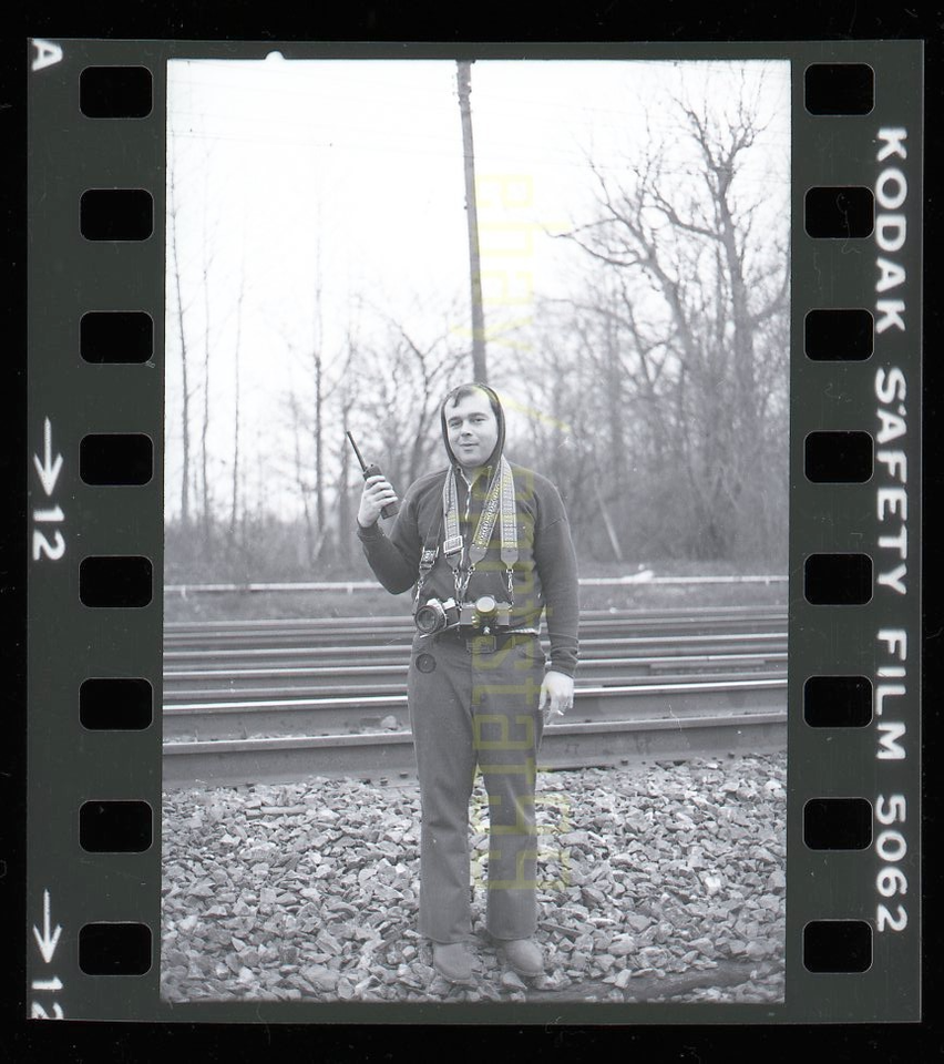 Rail Fan / Photographer - Train Track Scene - Vintage Railroad Negative ...