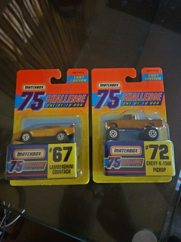 Matchbox 75 Challenge Lot Of 2 Cars. #67 Lamborghini Countach & Chevy K ...