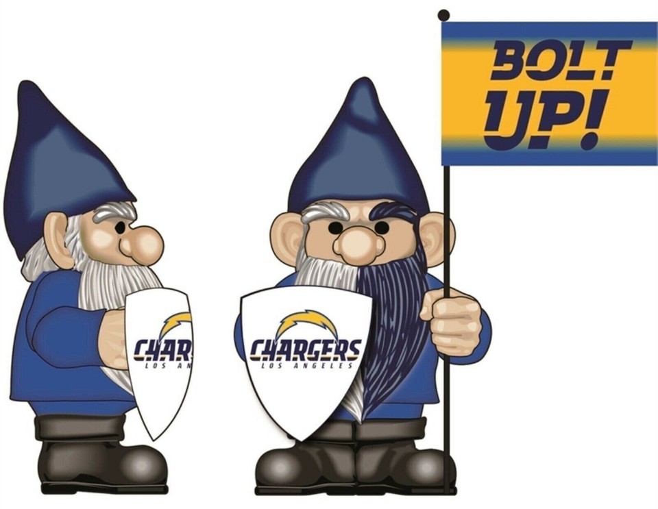 Los Angeles Chargers 10" Garden Gnome Flag Holder Outdoor Statue ...