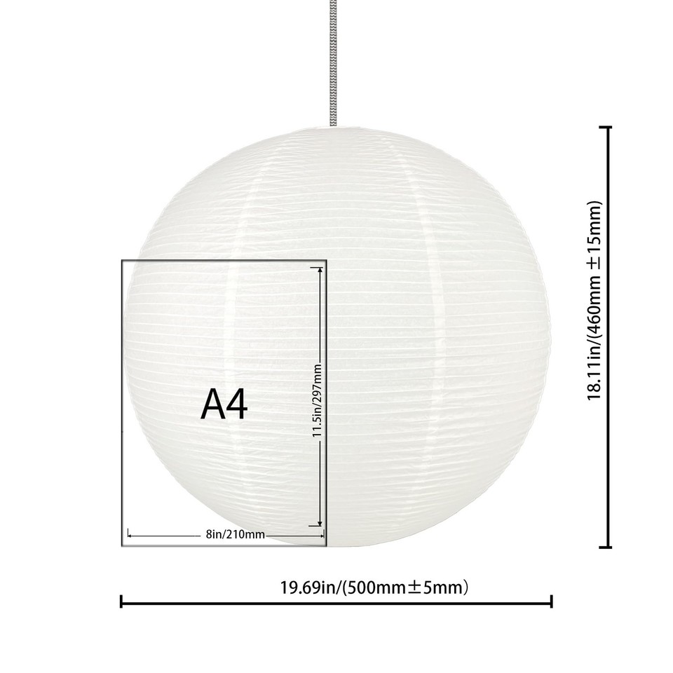 White Round paper lamp shade 50cm(19Inch) Chinses Lantern Pendant Lamp ...