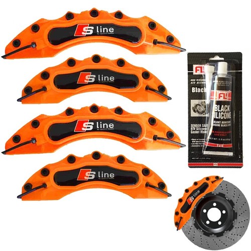4x ABS PLASTIC Universal Audi S Line Brake Caliper Covers Orange ...