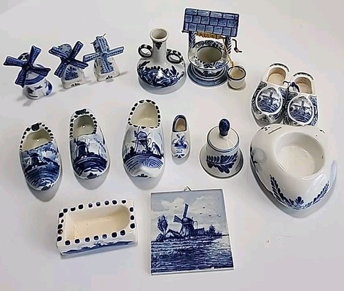Lot Of Delft Blue Handpainted Miniatures Beautiful Set Of 15 | eBay