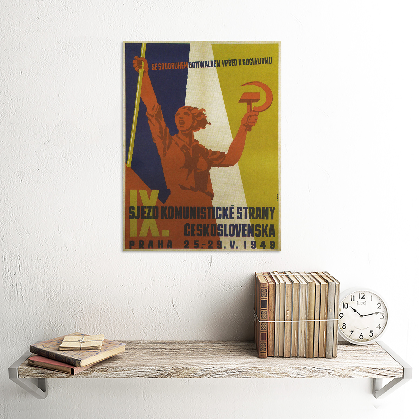 PROPAGANDA POLITICAL COMMUNISM CONGRESS HAMMER SICKLE CZECH POSTER ...