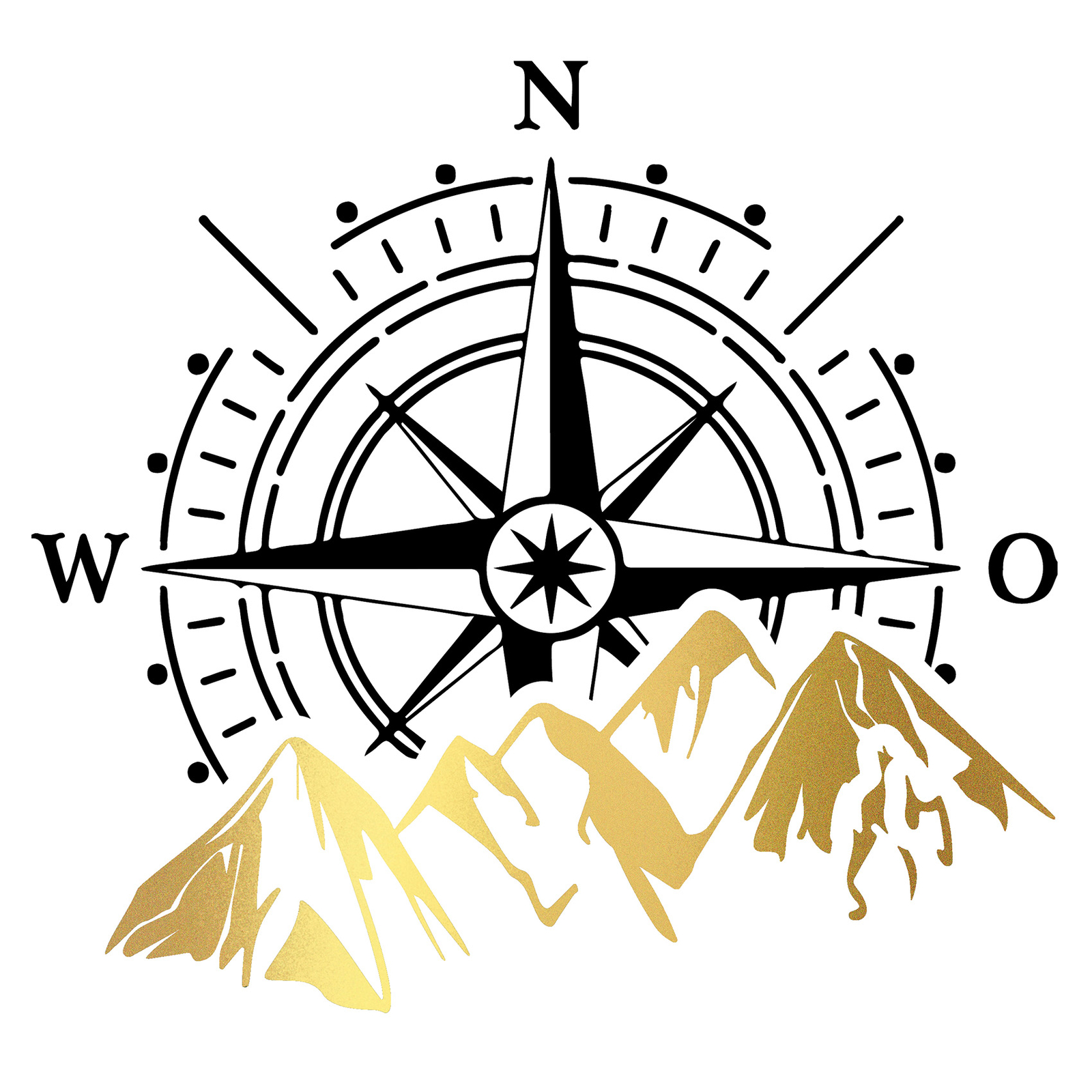 Aufkleber Set Kompass & Berge 60x56cm Windrose Sticker Auto Wohnwagen ...