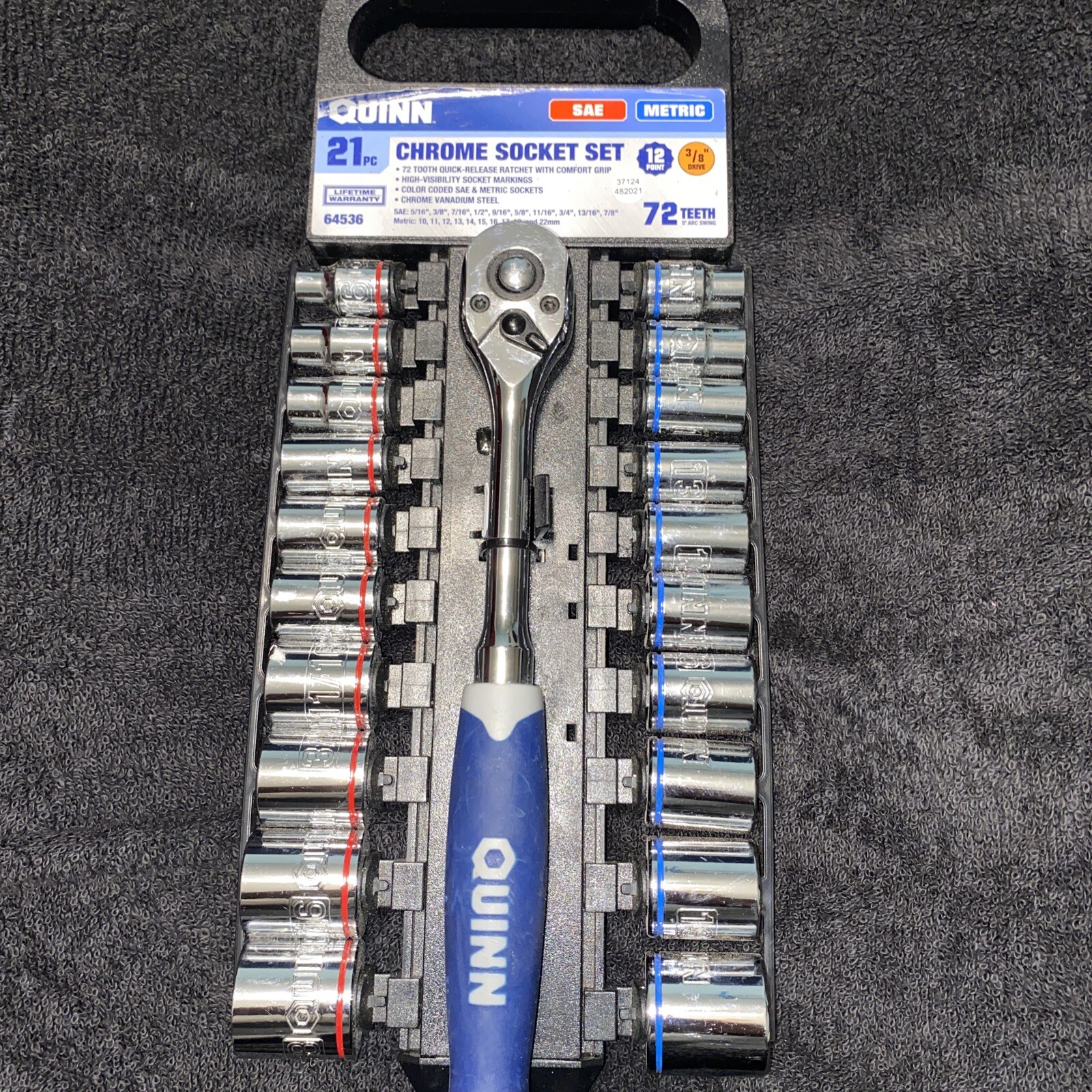 QUINN3%2F8%22+Drive+SAE+%26+Metric+Socket+Set+21pc+64536 for sale ...