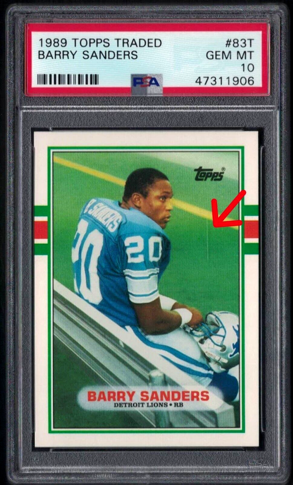 1989 TOPPS TRADED RC #83T BARRY SANDERS PSA 10 GEM MINT ROOKIE ...
