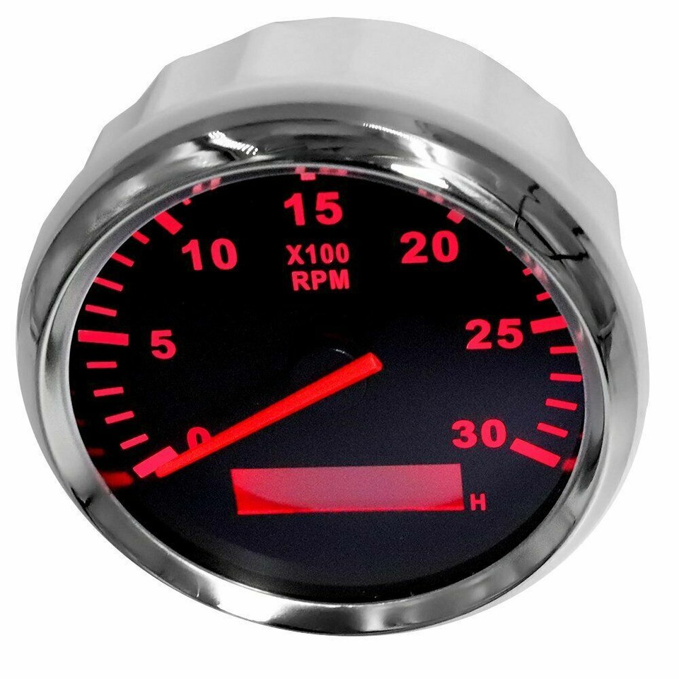 85mm Tachometer 3000 RPM Tacho Sensor with LCD Hourmeter For Car Boat ...