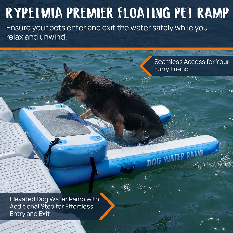 RYpetmia Large Inflatable Pup Plank Dog Water Ramp Pool Ramp Dog ...