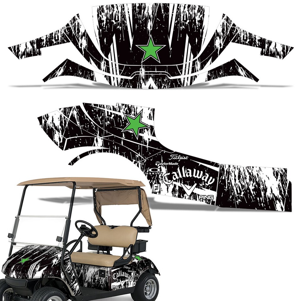 Golf Cart Graphics Kit Decal Sticker For EZ-Go TXT 14-20 GREEN STAR | eBay
