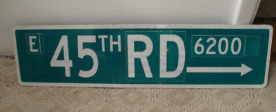 41 - 45th ROAD Real Road Street Sign, Measures 24" X 6" | eBay