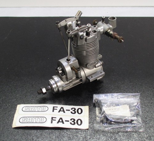 SAITO FA-30 5cc open rocker 4 stroke R/C airplane glow engine, new f/s ...