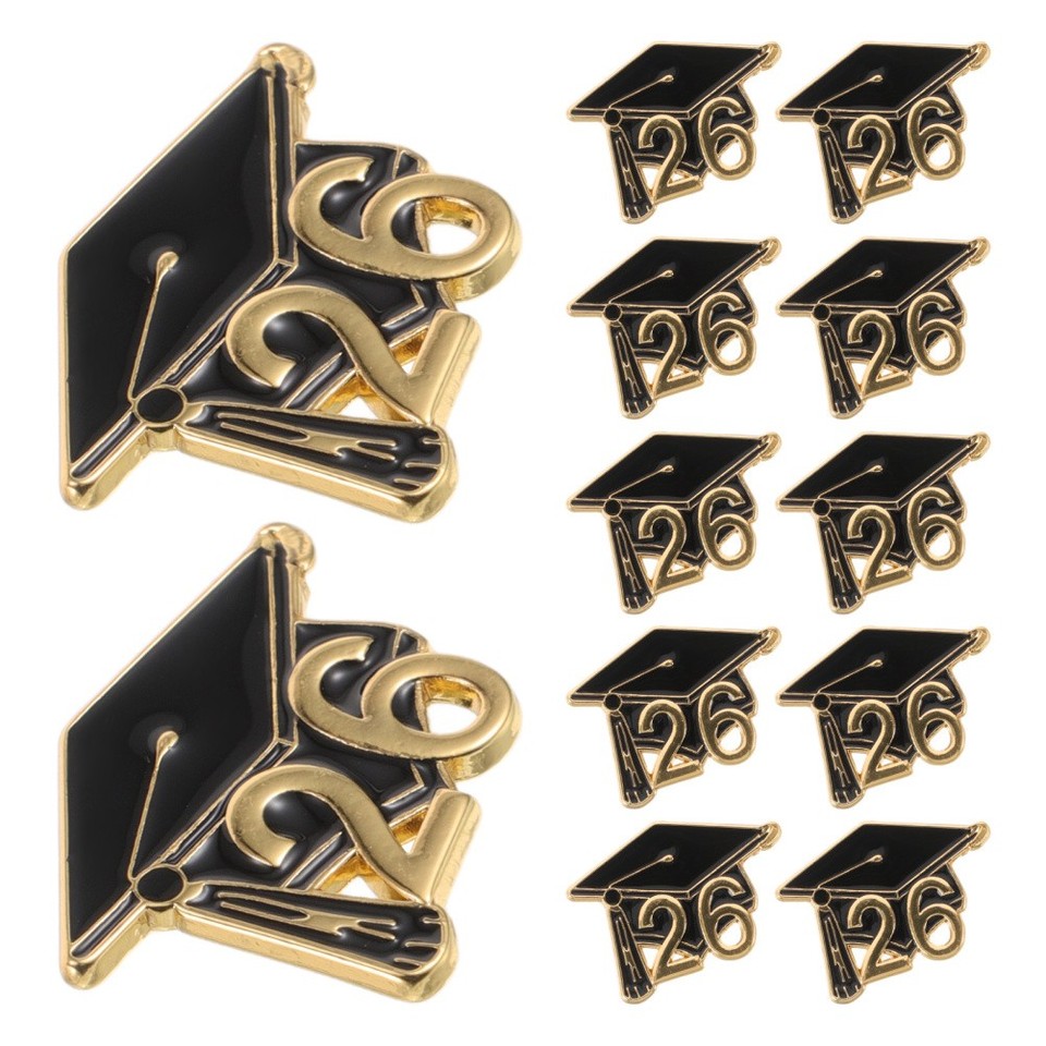 12pcs Graduation Pins: 2026 Graduation Cap Brooch Lapel Badges for ...