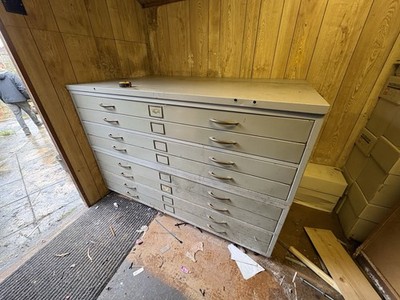Vintage Architects Metal Plan Chest Drawers. A0. Crewe Collection ...