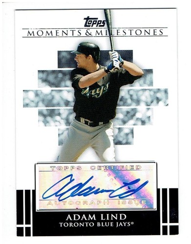 Adam Lind 2008 Topps Moments and Milestones Milestone Autographs #AL | eBay