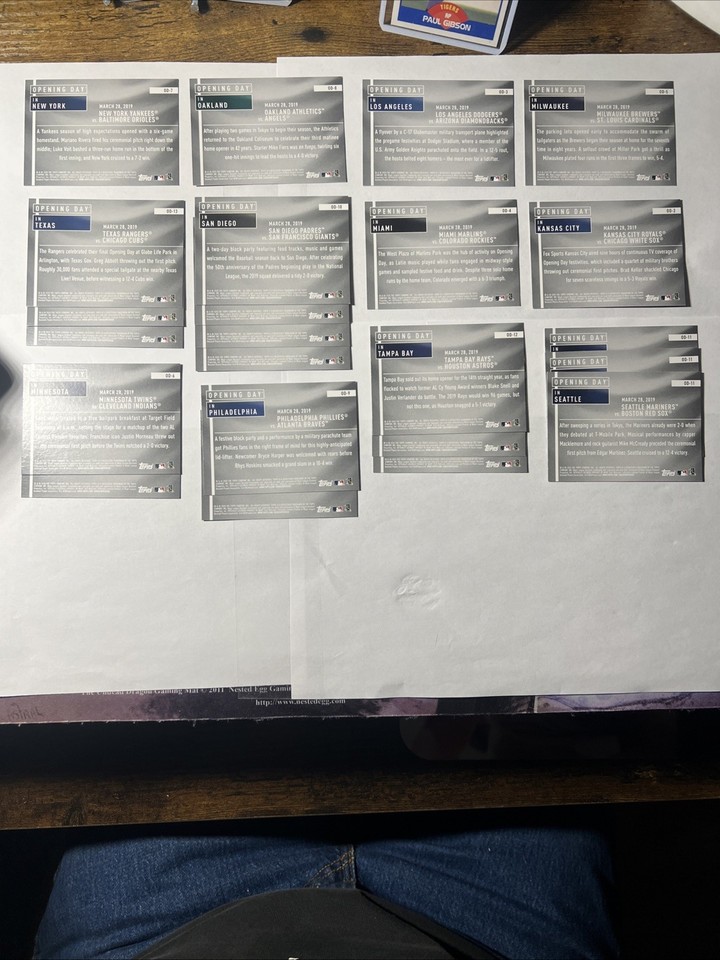 2020 Opening Day Team Card Random Lots,Yankees,Dodgers & More. | eBay