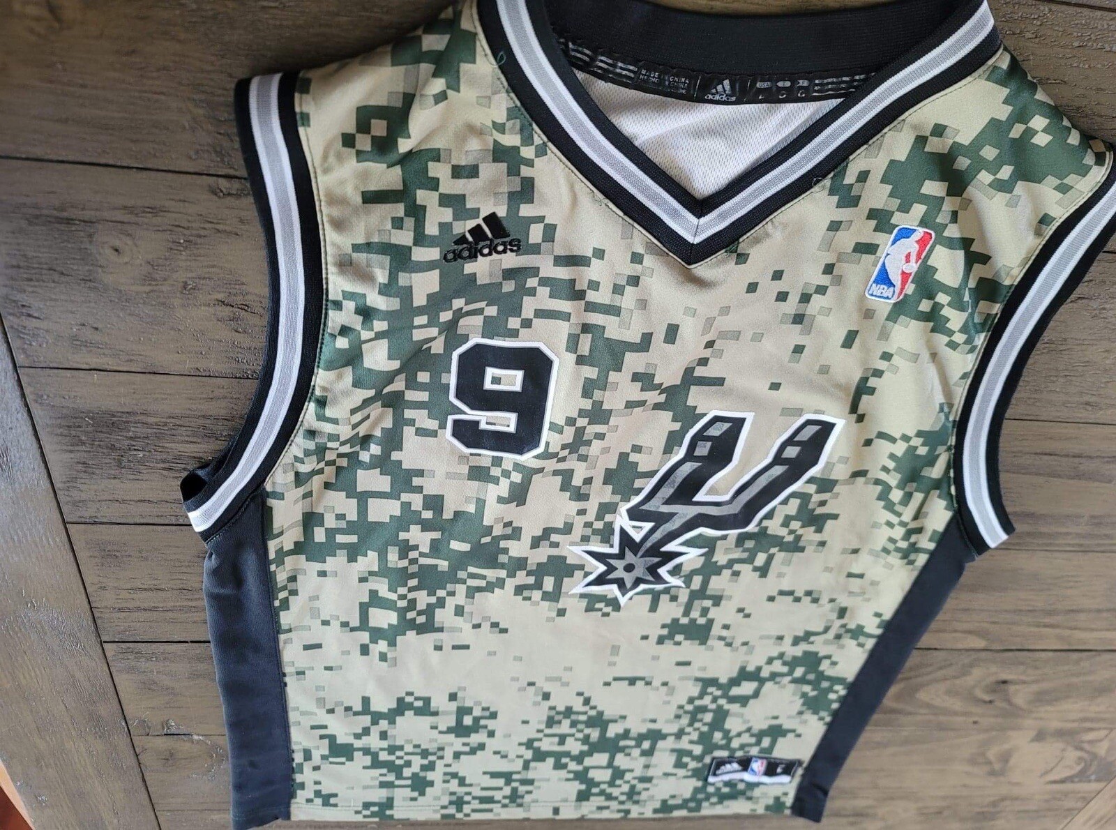 Adidas San Antonio Spurs Tony Parker #9 Camo Army Jersey Youth Large 14 ...