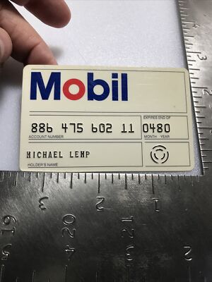 Vintage Mobil Credit Card ~ exp 1980 | eBay