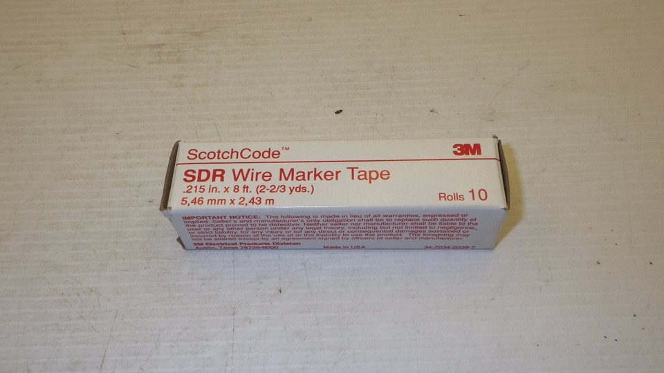3M SCOTCHCODE SDR WIRE MARKER TAPE BOX OF 10 ROLLS #9 NIB | eBay