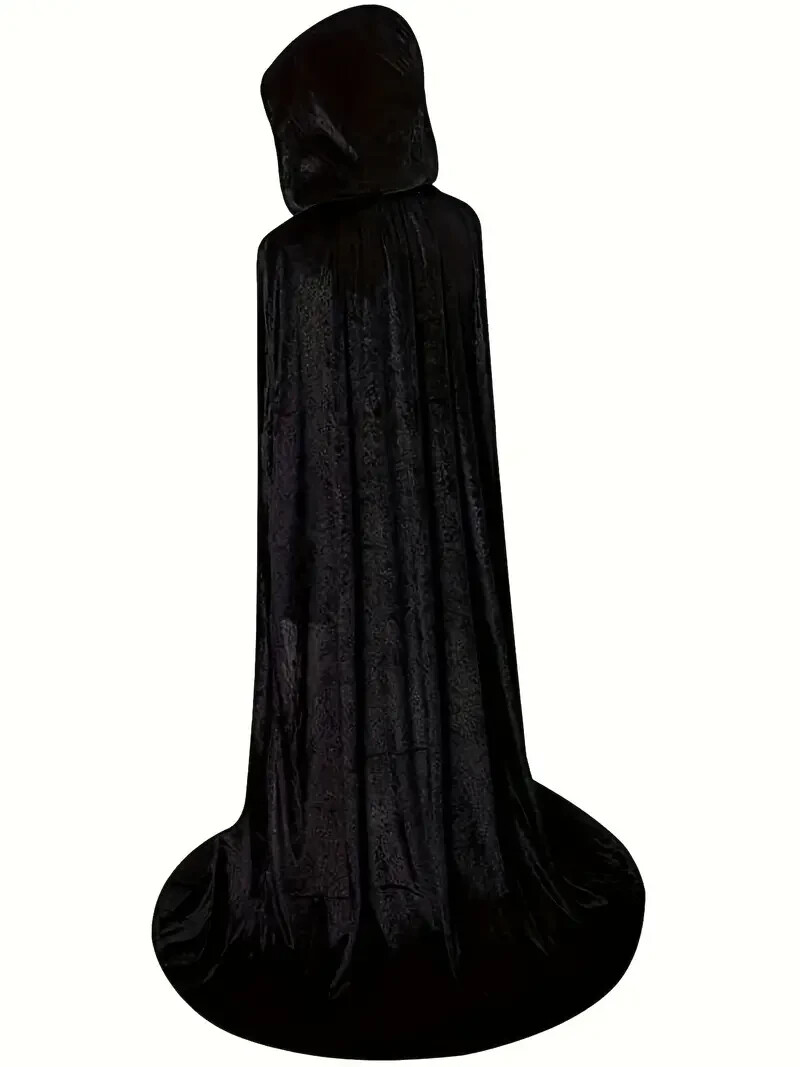 Grim Reaper Black Cloak - Wizard & Grim Reaper Cosplay PREMIUM in Black ...