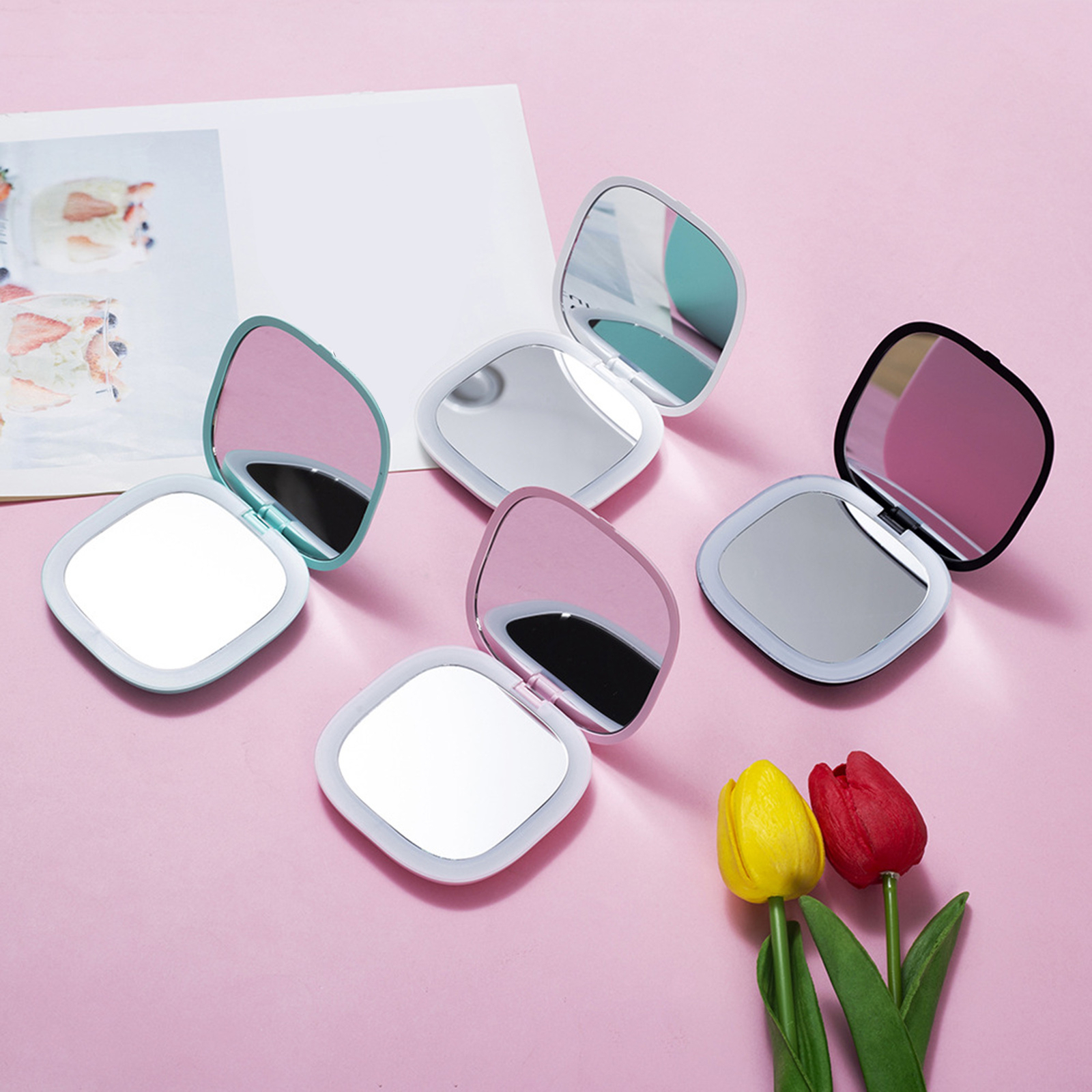 1 Set Magnifying Mirror Convenient Wide Application Led Magnifying ...