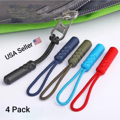 4PC Zipper Pull Puller End Fit Rope Tag Replacement Clip Broken Buckle ...