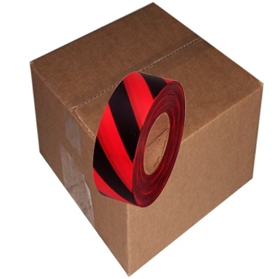 Red and Black Safety Striped Flagging Tape 1 3/16" x 300 ft Roll Non ...